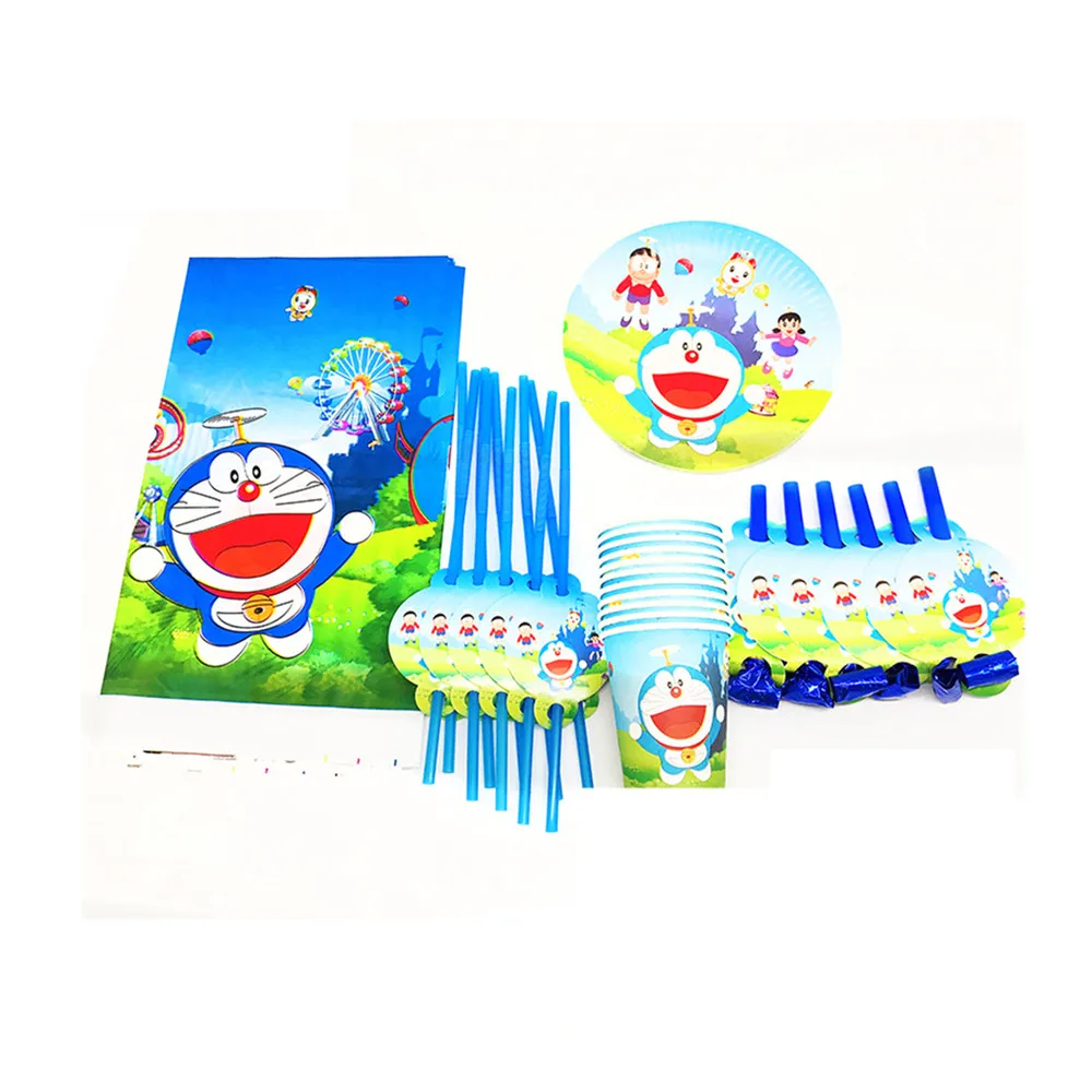 Decoración de Doraemon para fiesta de cumpleaños, vajilla desechable ...