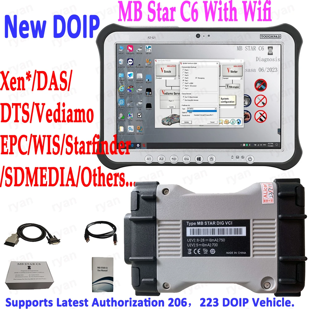 DOIP-MB-Star-C6-Wifi-Multiplexer-With-Software-SSD-Tablet-FZ-G1-Free ...
