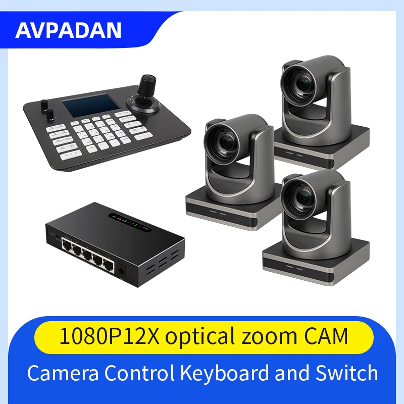 Three PCS 12X 20X Optical Zoom NDI 60fps Camera Live Solution Kit One ...