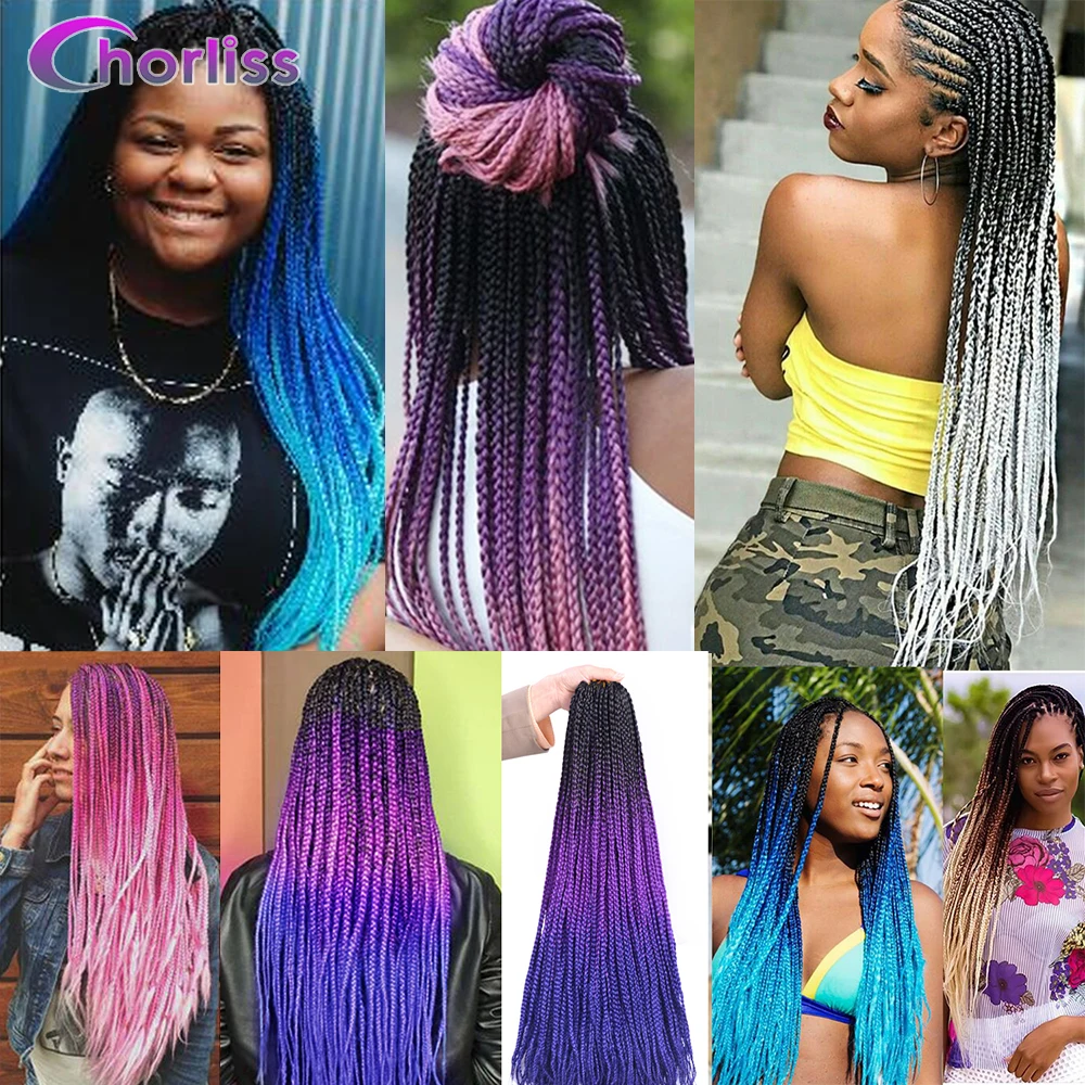 Ombre Pink Box Braids