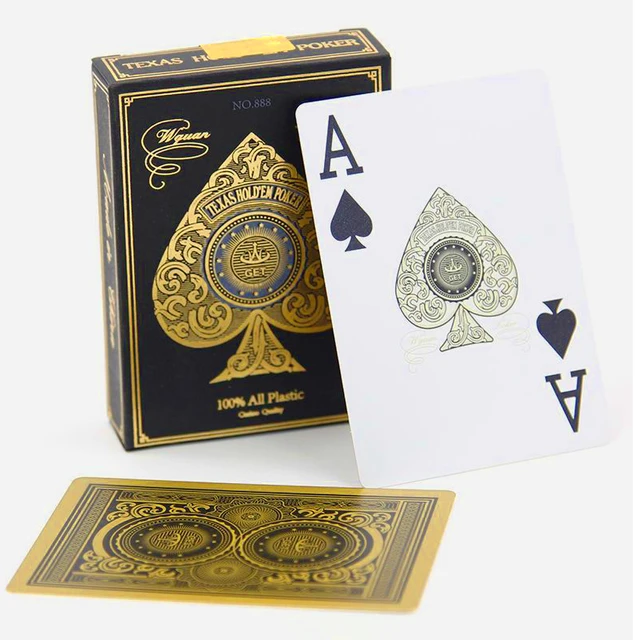 24K Gold Silver PVC Full Plastic Playing Cards Thick Waterproof Durable ...