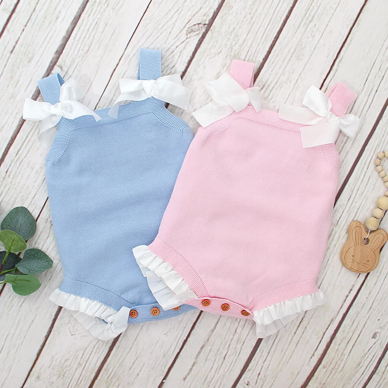 Newborn-Baby-Bodysuits-Spring-Autumn-Solid-Sleeveless-Knitting-Infant ...