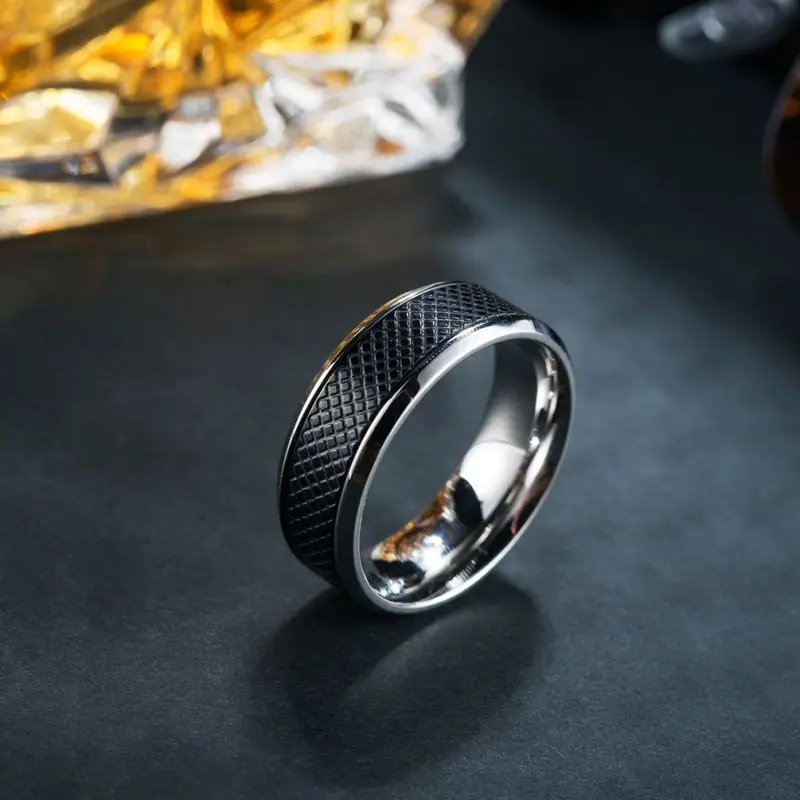 New-High-Quality-Stainless-Steel-Men-Rings-Western-Titanium-Steel-Black ...