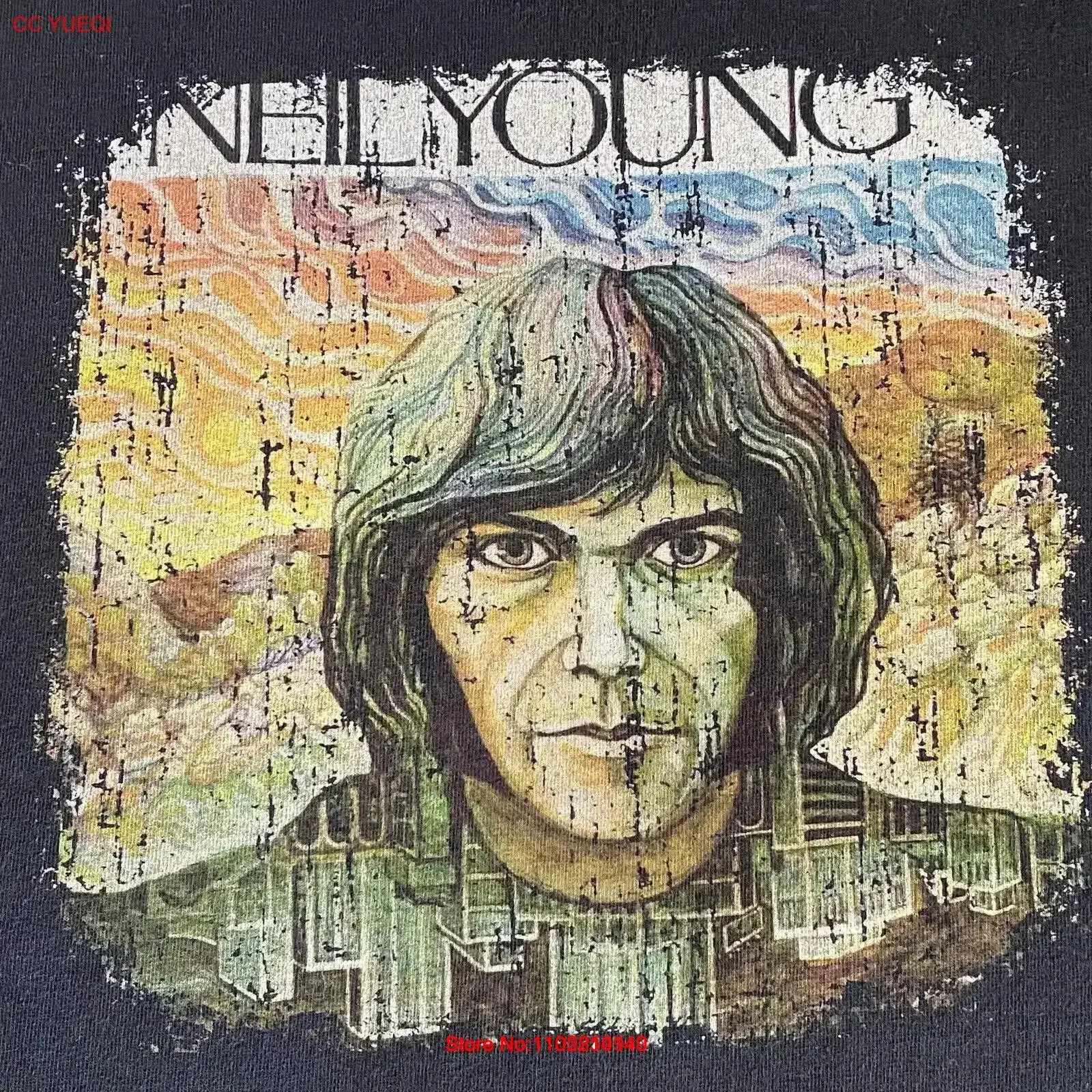 NEIL YOUNG Debut Solo Album Cover Classic Rock T Shirt LARGE NV ...