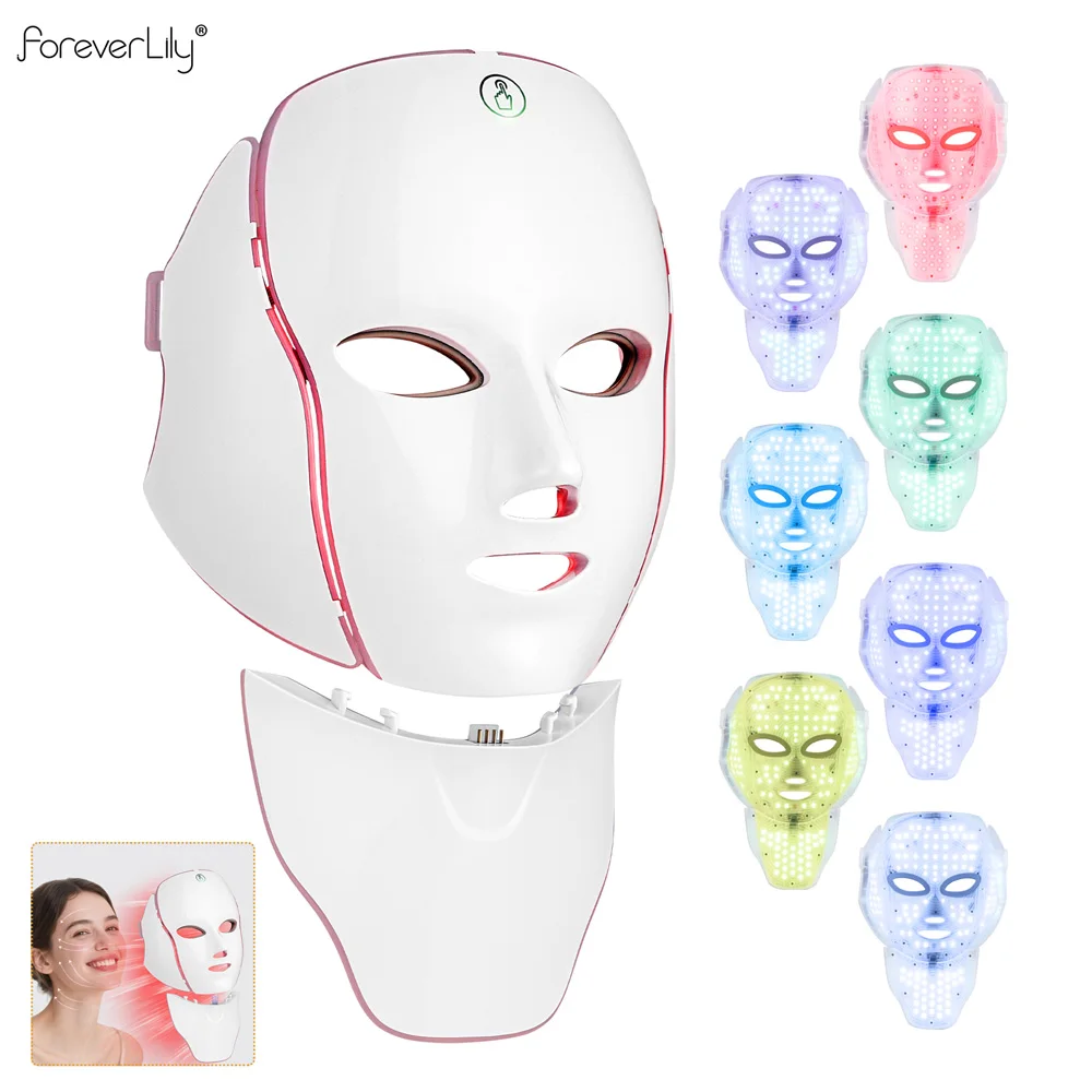 Mascarilla facial LED con luz de 7 colores, mascarilla facial LED ...