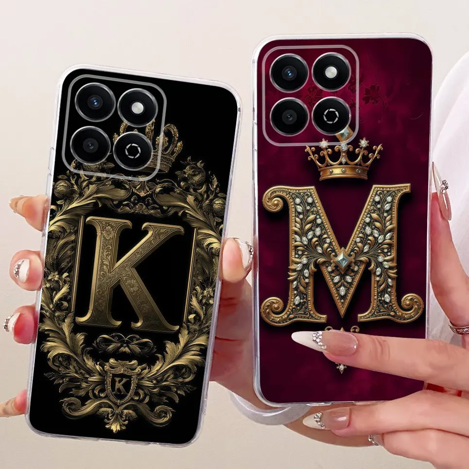 Initial Letters Pattern Soft Silicone Phone Case For Huawei Honor X7C ...