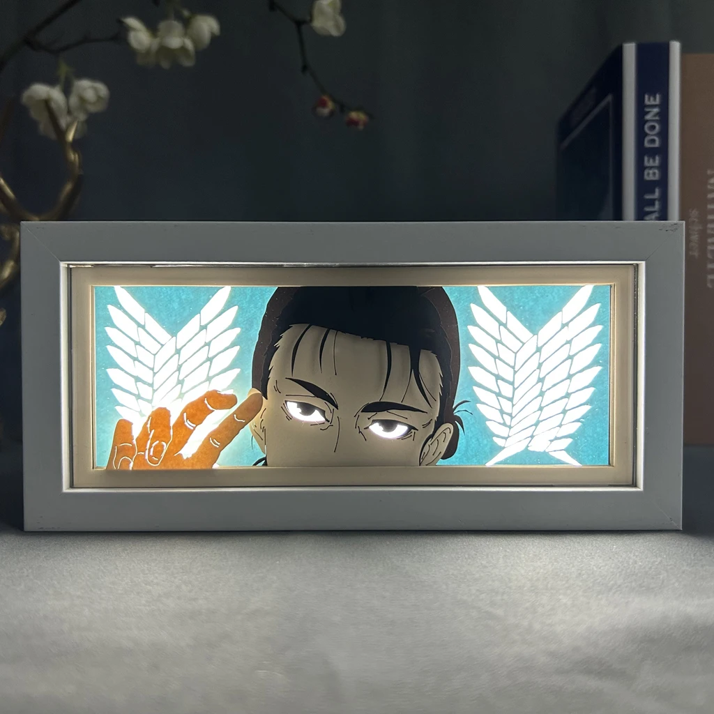 Attack on Titan paper cut shadow box for Bedroom Decor Manga Table Desk ...