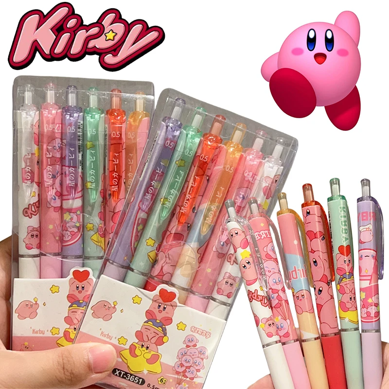 6PCS-Kirby-0-5MM-Gel-Pen-for-Students-Writing-Pen-Black-Refill ...