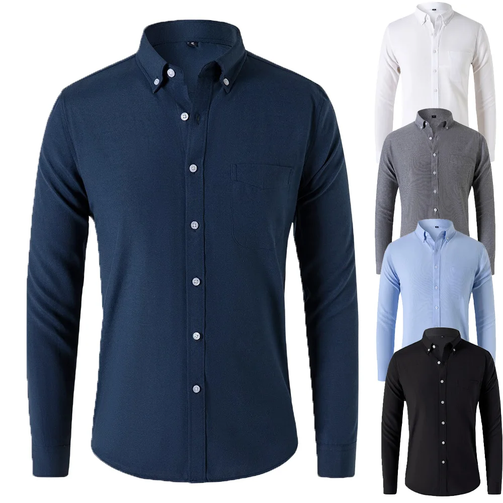 Oxford Shirts for Men Spring Autumn Formal Japanese Style Men's Long ...