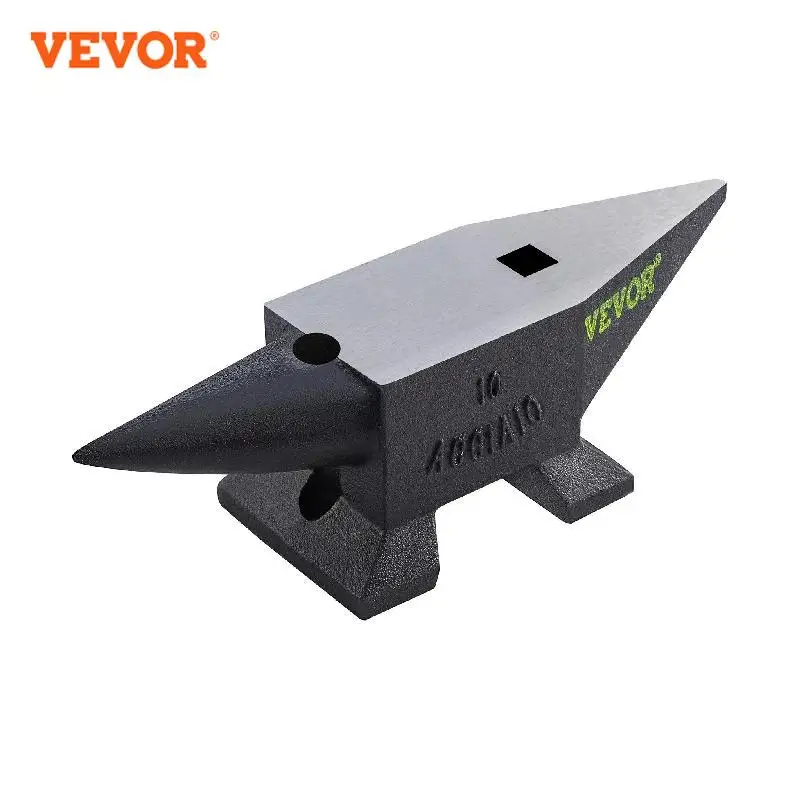 VEVOR-Yunque-de-Acero-10kg-Yunque-de-Cuerno-con-2-Agujeros-Redondo-y ...