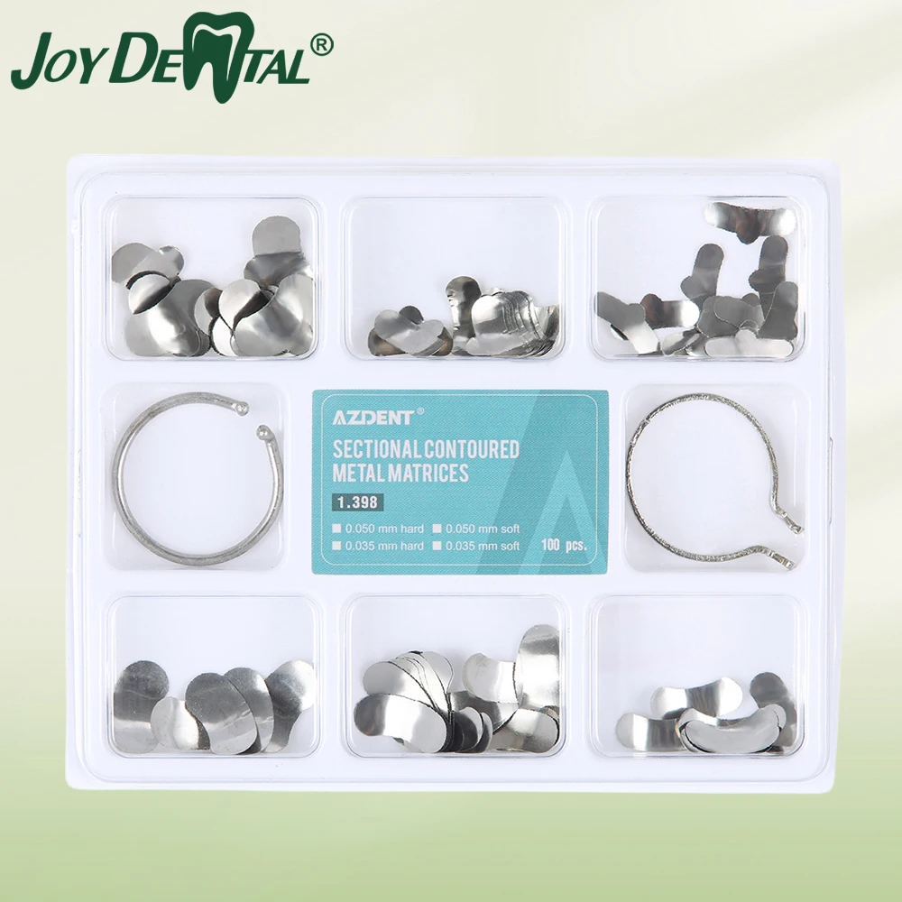 100-Pcs-Box-Dental-Matrix-Sectional-Bands-Rings-Kit-Metal-Matrices ...