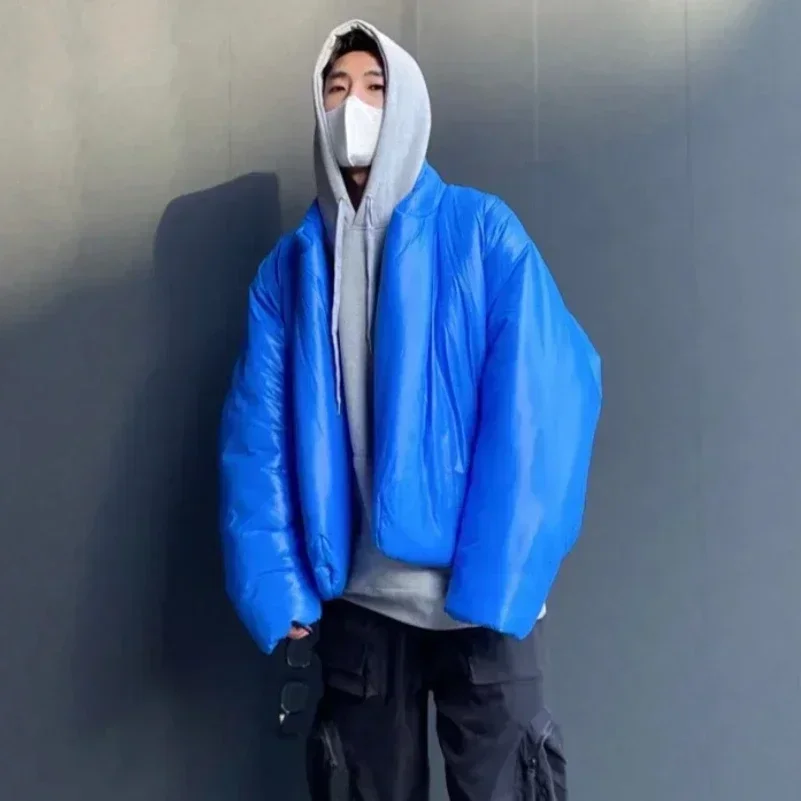 2024fw-Oversized-Kanye-PUFFER-JACK-Parkas-Solid-Color-Velvet-Thicken ...