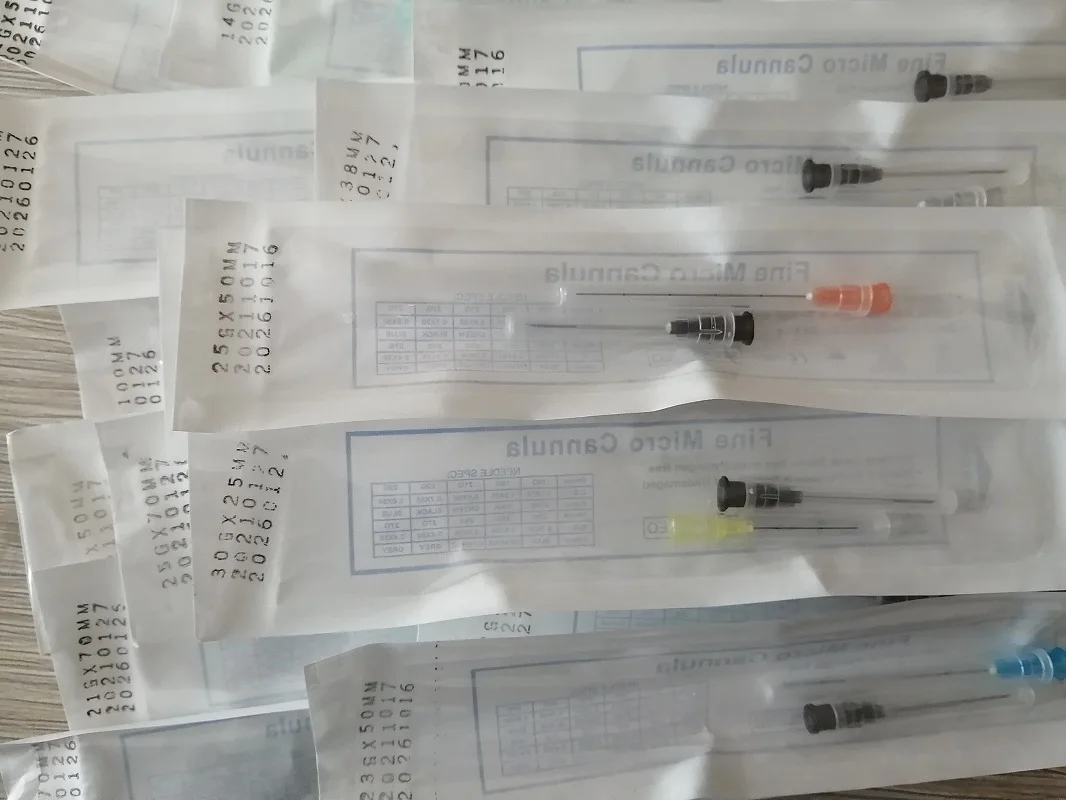 50pcs Per Pack Disposable Microcannula Dermal Injection Types Of Blunt ...