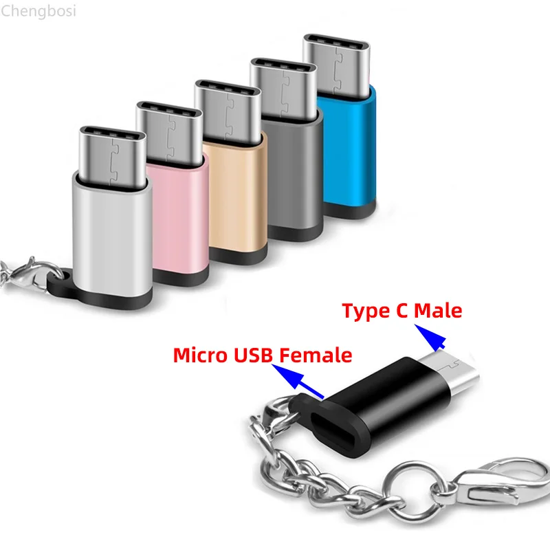 Portable-Anti-lost-Keychain-USB-C-to-Micro-USB-Adapter-Female-Adapter ...
