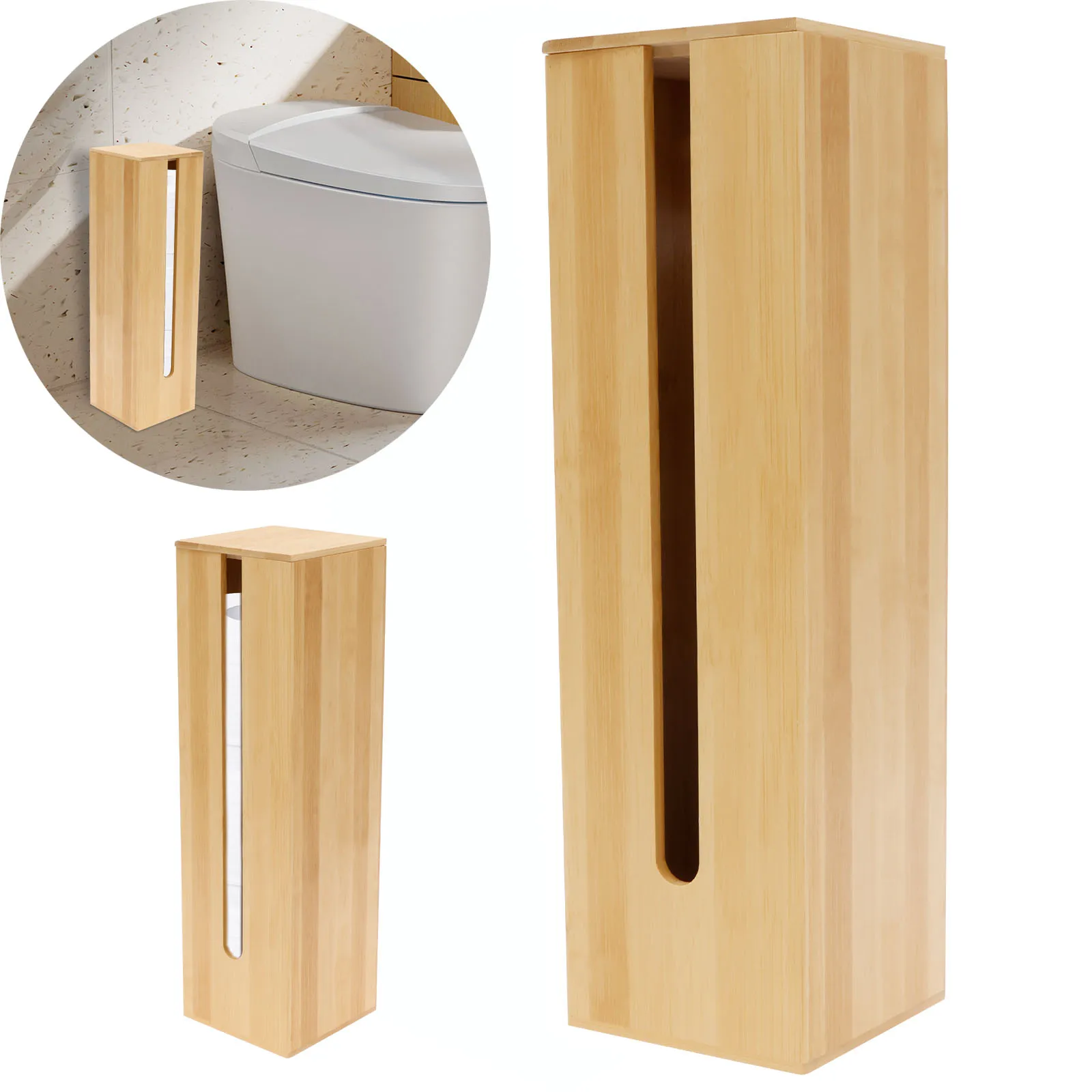 Paper Towel Box for 3 Roll with Lid Waterproof Wooden Hand Towel ...