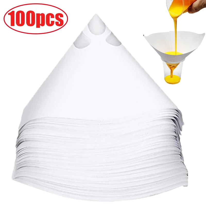 100pcs Disposable Paper Filter Paint Spray Mesh Purifying Straining ...