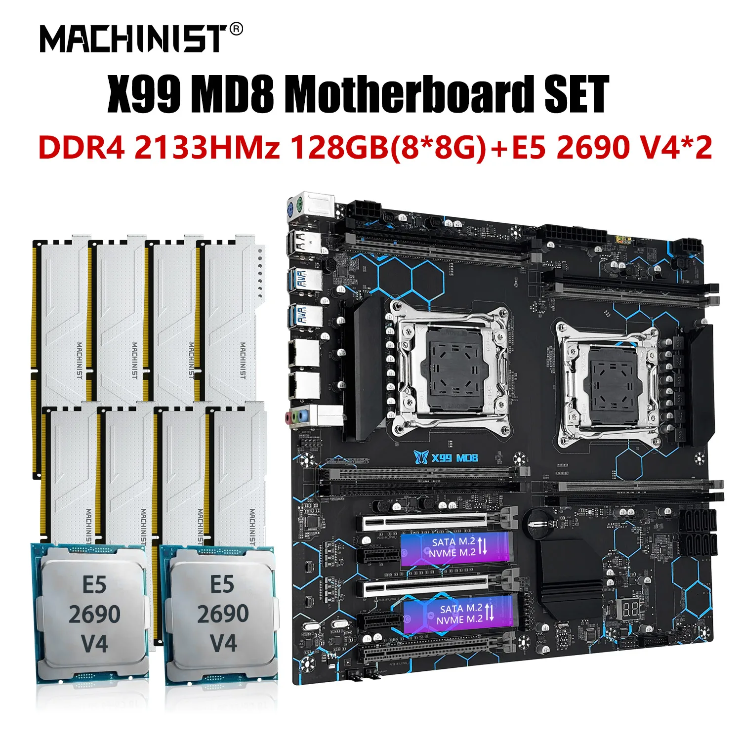 MACHINIST-X99-Kit-Motherboard-LGA-2011-3-Xeon-E5-2690-V4-Dual-CPU ...