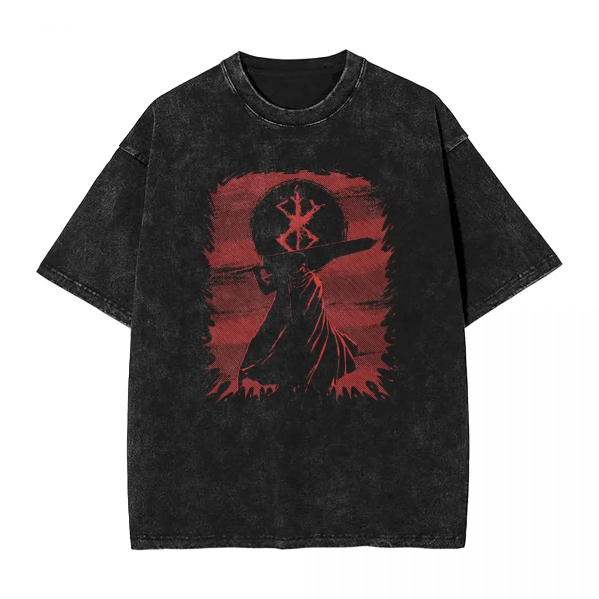Black-Swordsman-Berserks-Washed-T-Shirts-Streetwear-Hip-Hop-T-Shirt ...