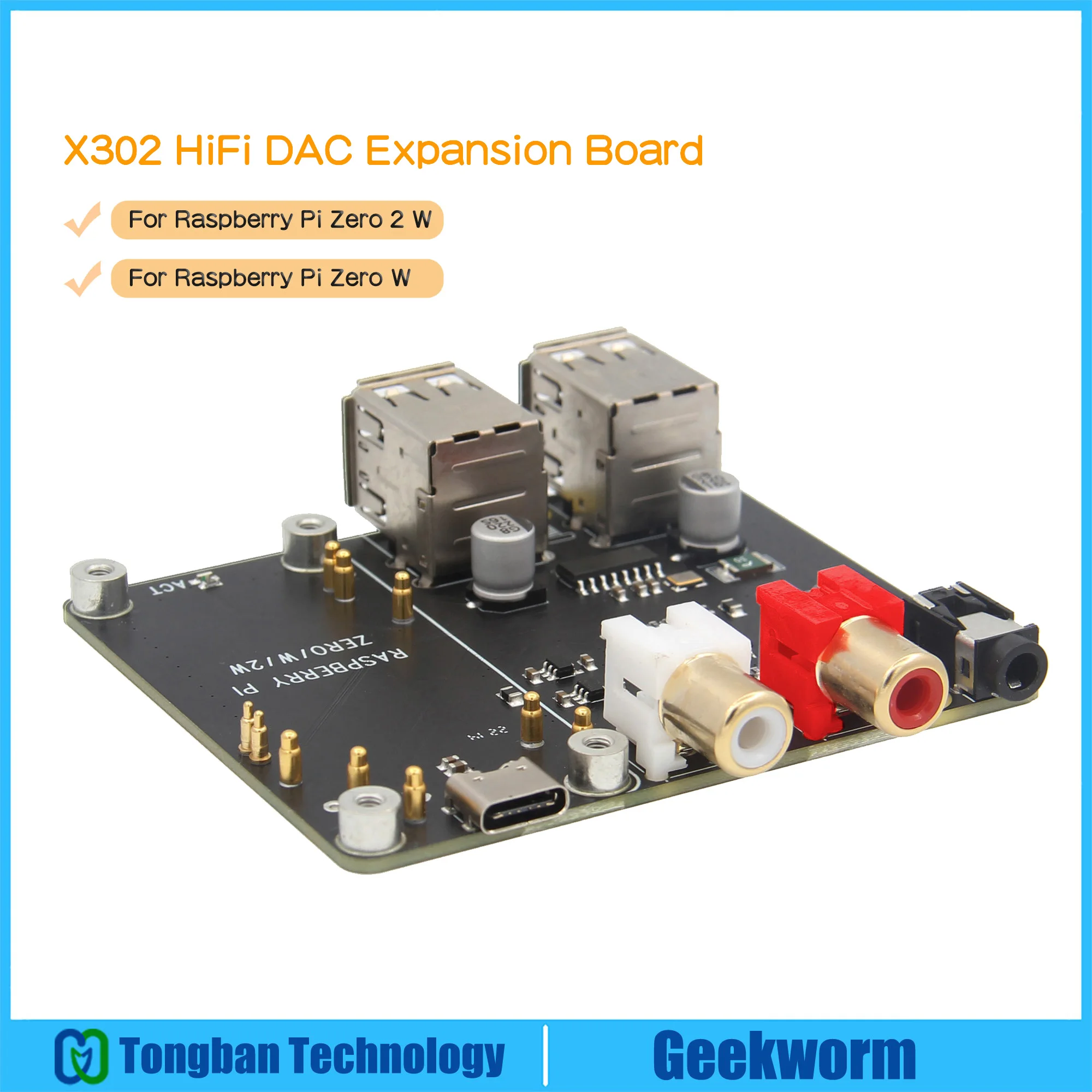 Geekworm-Raspberry-Pi-X302-HiFi-DAC-Audio-Card-USB-HUB-Raspberry-Pi ...