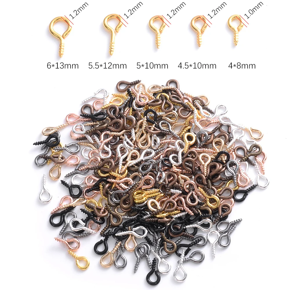 100-200Pcs-Small-Tiny-Mini-Eye-Pins-Metal-Eyepins-Hooks-Eyelets-Screw ...