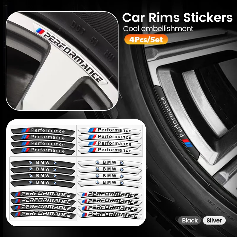 Aluminium-Car-Wheel-Hub-Styling-Stickers-Decoration-Strip-For-BMW ...