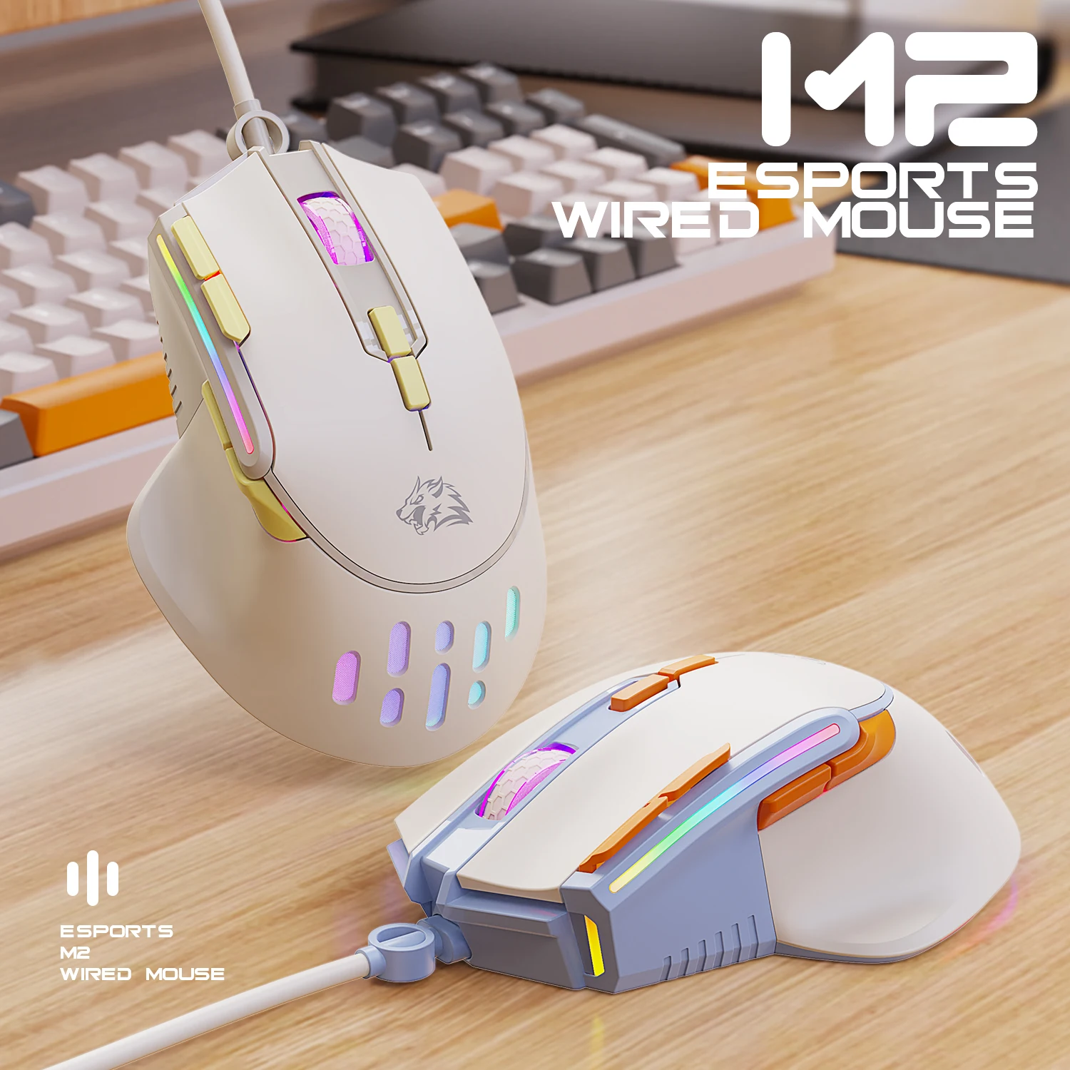 M2 RGB Customized Gaming Mouse 9 Button 12800 DPI Macro Programming ...