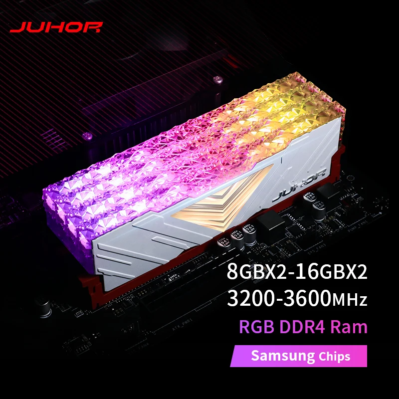 JUHOR RGB RAM DDR4 8GB 16GB 3200MHz 3600MHz DDR4 DIMM Memoria Ram ddr4 ...