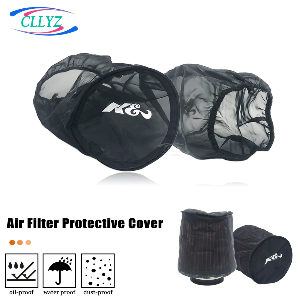 K-Conical-Air-Filter-Protective-Cover-Universal-Black-Cold-Air-Intake ...