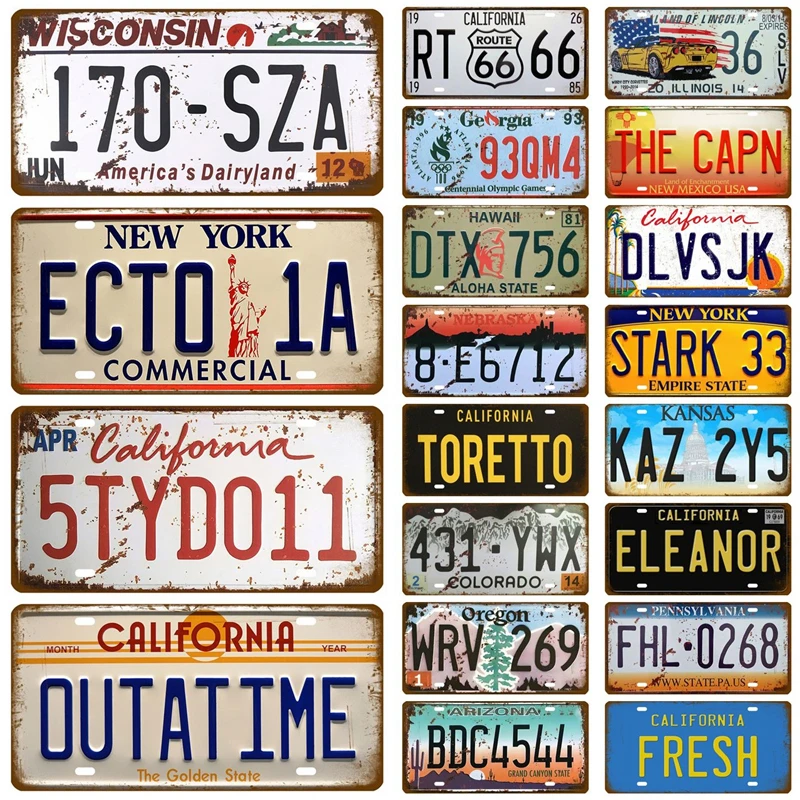 Vintage American Number Plates | American License Plate Signs - Vintage ...
