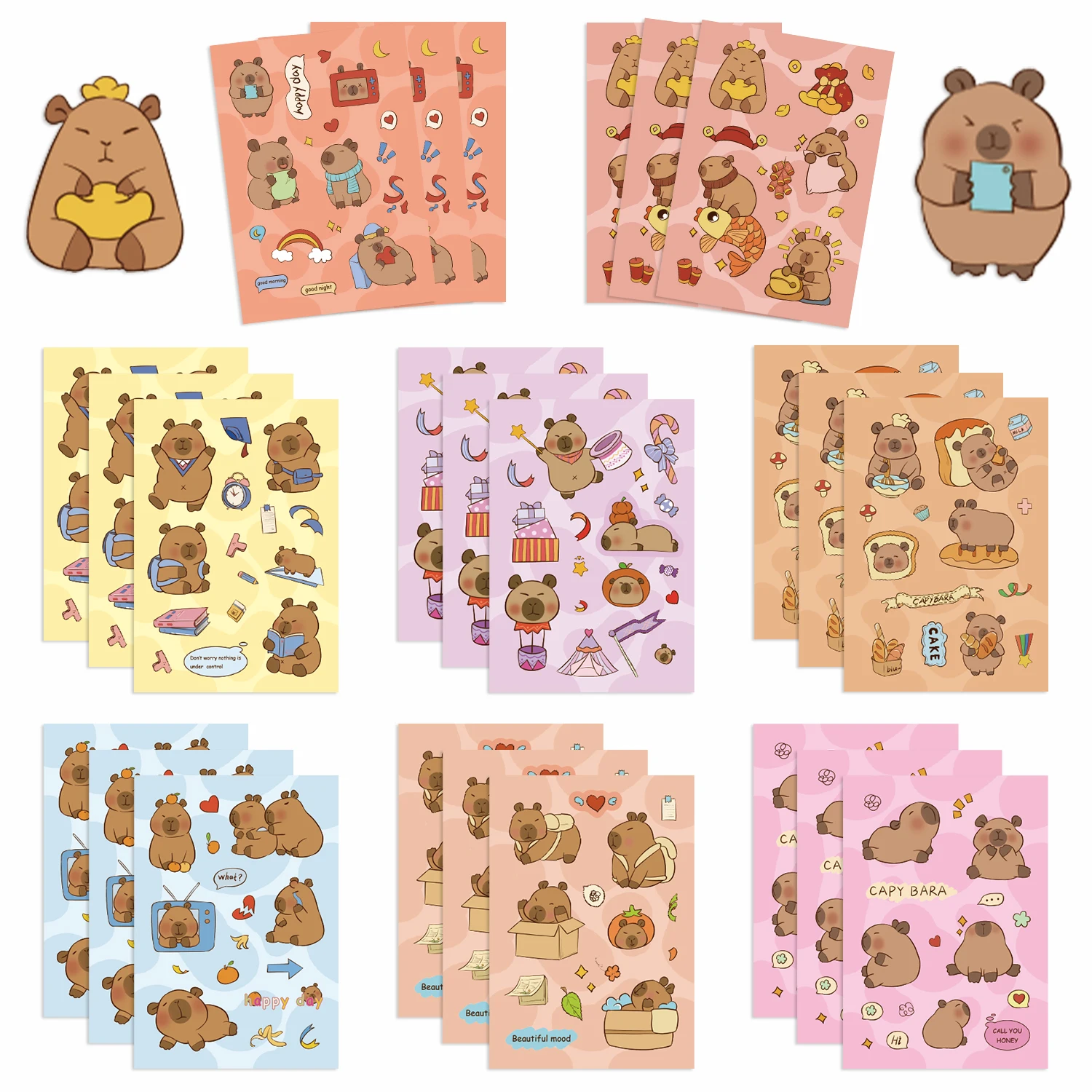 8-16-32pcs-Cute-Capybara-Animals-Puzzle-Stickers-DIY-Make-a-Face ...