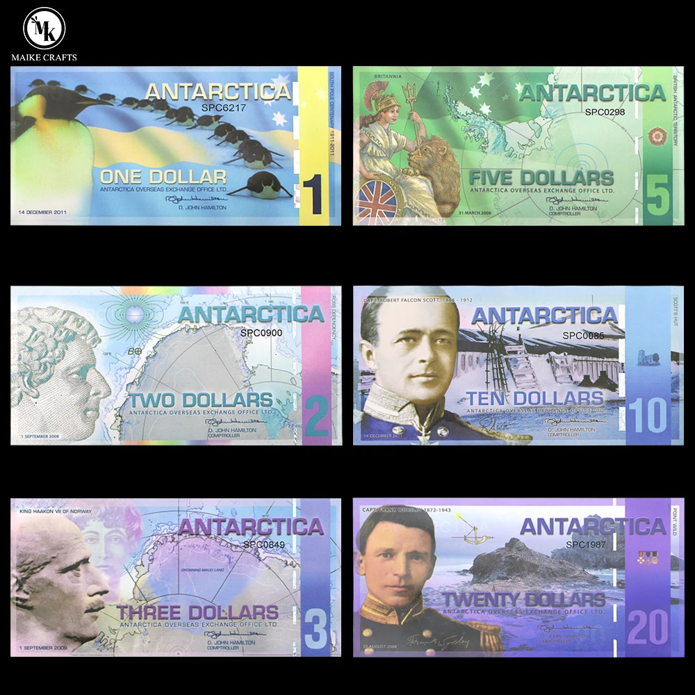 UNC Antarctic Dollar Penguin Plastic Banknote 1/2/3/5/10/20 US Dollar ...