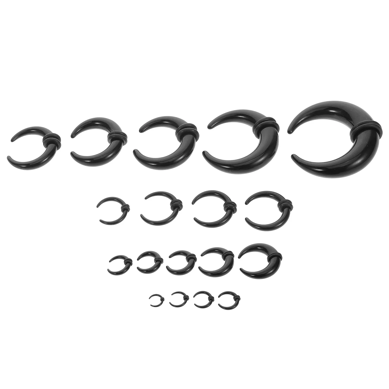18pcs Septum Piercing Jewelry Acrylic U-Shaped Horseshoe Ring Stretcher ...
