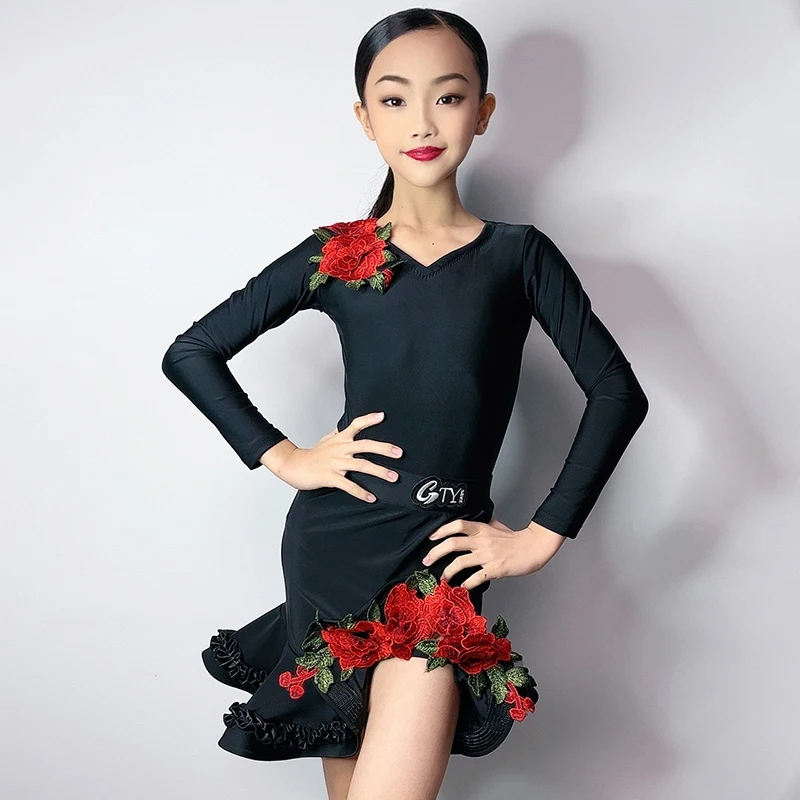 Rumba Costume Customisable Women's One Shoulder Latin Dance Dress