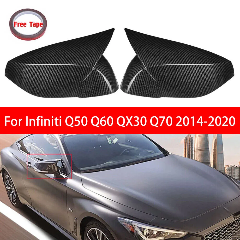 For Infiniti Q50 Q60 QX30 Q70 2014-2020 Rearview Side Mirror Cover Wing ...