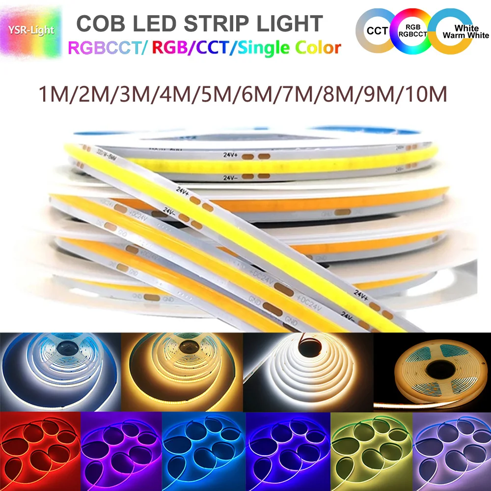 1-10M-COB-LED-Linear-Strip-Lights-RA90-320-608-640-840leds-High-Density ...