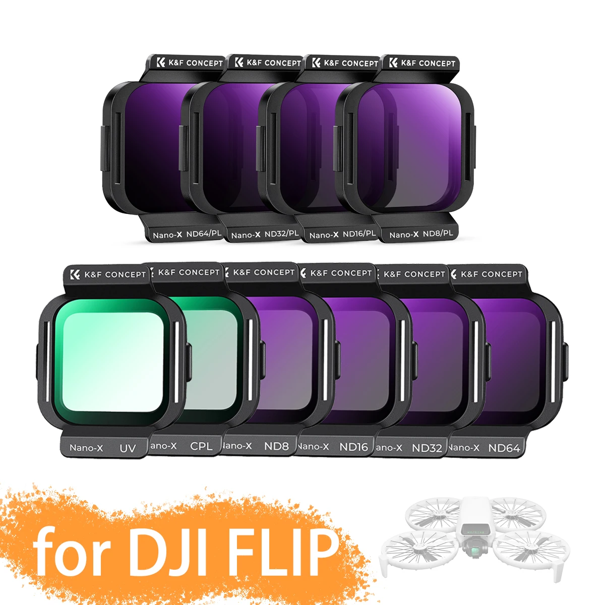 K&F Filter Kit for DJI Flip Drone UV / CPL PL / ND8 ND16 ND32 ND64 ...