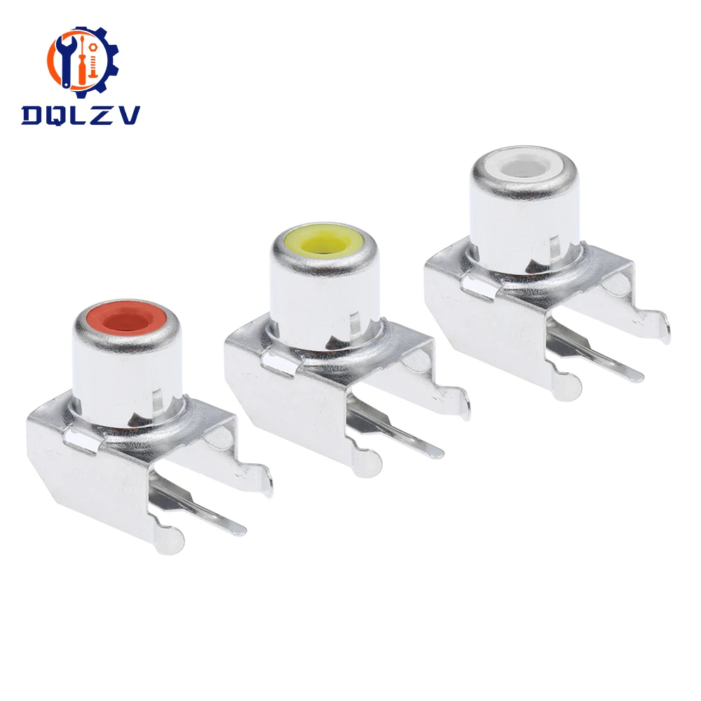 Lotus Seat AV Socket 4Pin RCA Single-hole PCB Soldering Audio Video ...