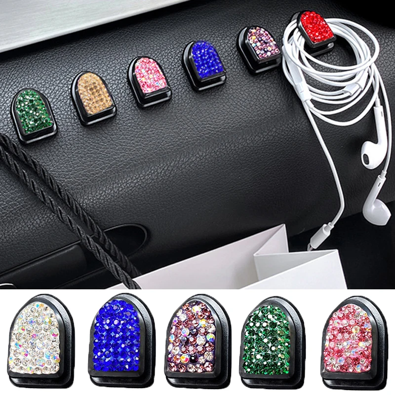 Crystal-Rhinestone-Car-Hooks-Car-Hanging-Bag-Holder-Ornaments-Decor ...