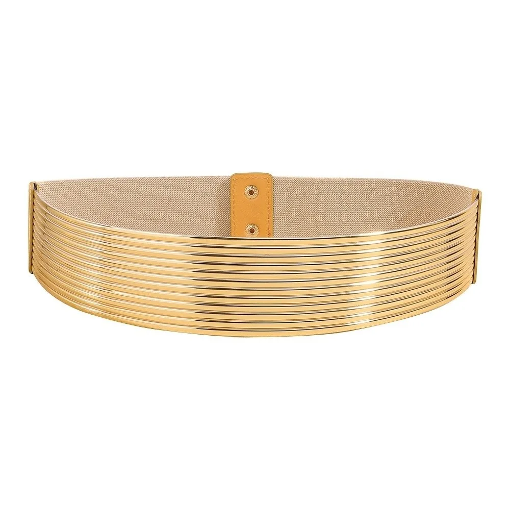 Elegant Gold Women Waist Belt Bright Long Waist Corset Belts Thin Punk ...