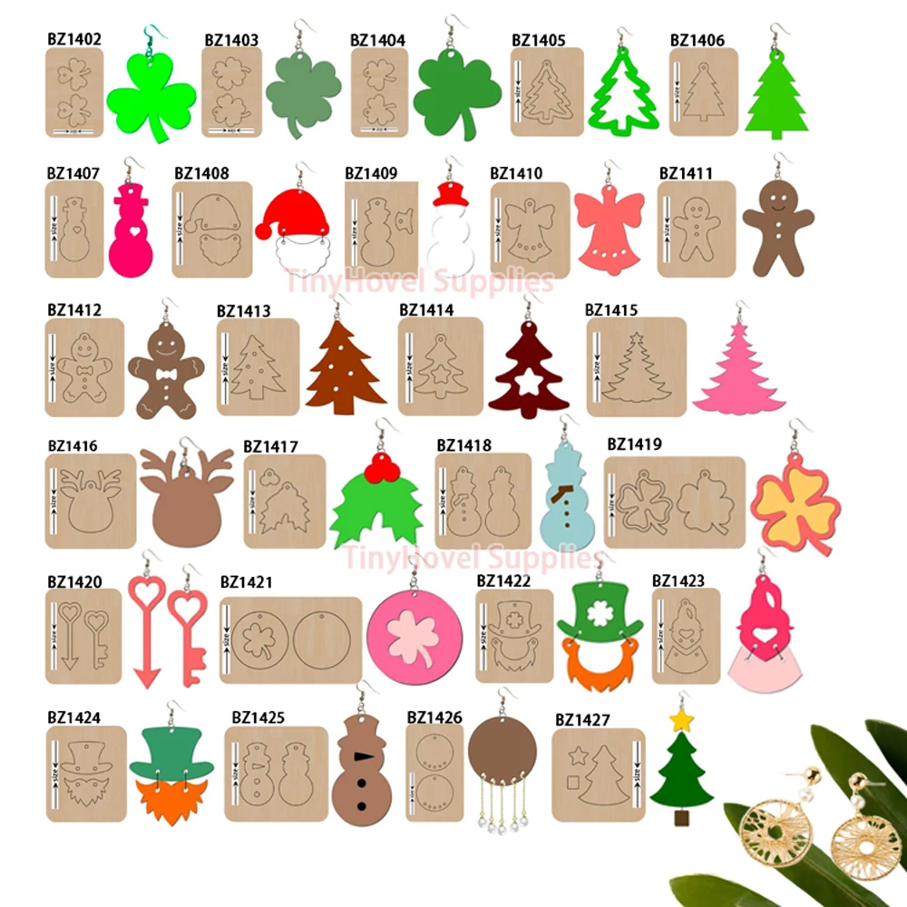 Christmas Charm Cutting Dies,Wooden die cut, Die cutting for Leather ...