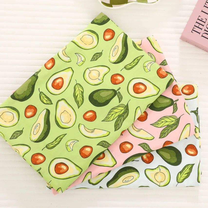 New-3-Colors-Avocado-Green-Leaf-Print-Cotton-Fabric-For-Sewing-Craft ...