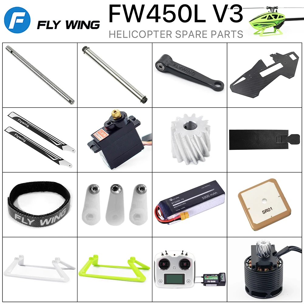 Fly-Wing-FW450L-V3-RC-Helicopter-Parts-Battery-Motor-ESC-Servo-Main ...