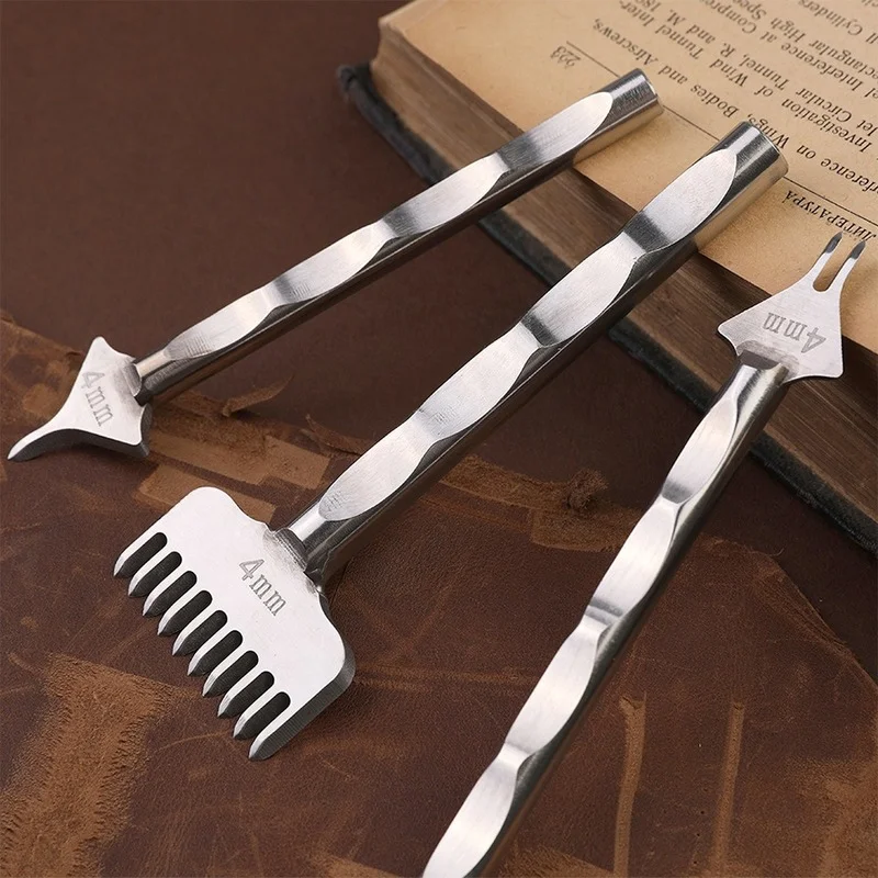 304 High Hardness Non-slip Diamond Punching Tool 4mm Spacing Punch 1/2 ...