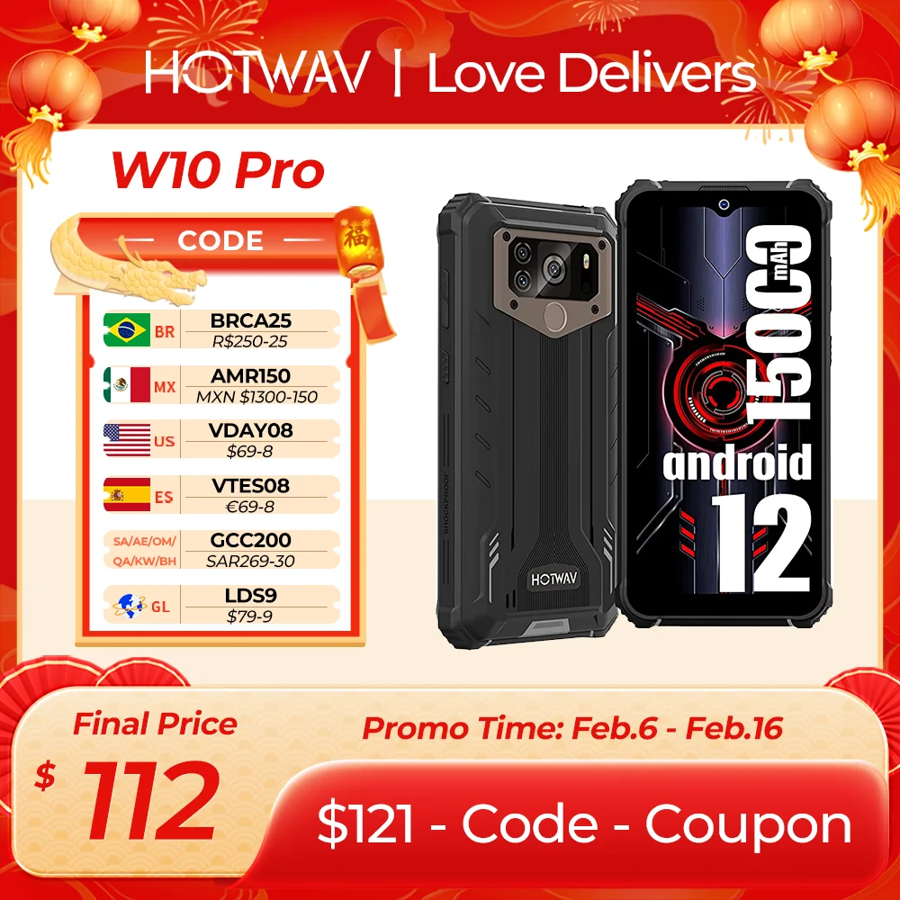 HOTWAV-W10-Pro-Rugged-Smartphone-IP68-Waterproof-P22-Android-12 ...