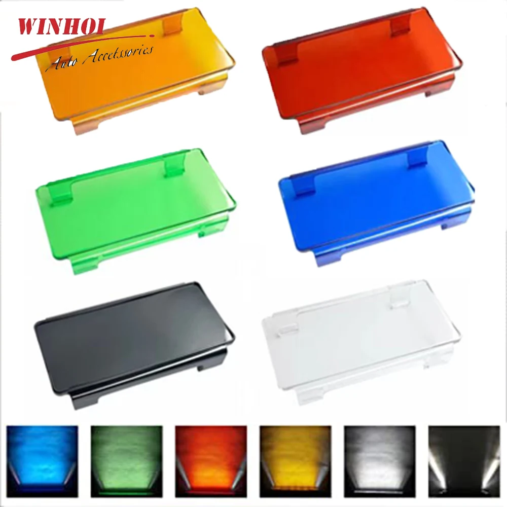 6-8-Inch-LED-Light-Bar-Covers-Amber-Green-Black-Red-Car-Fog-lights ...