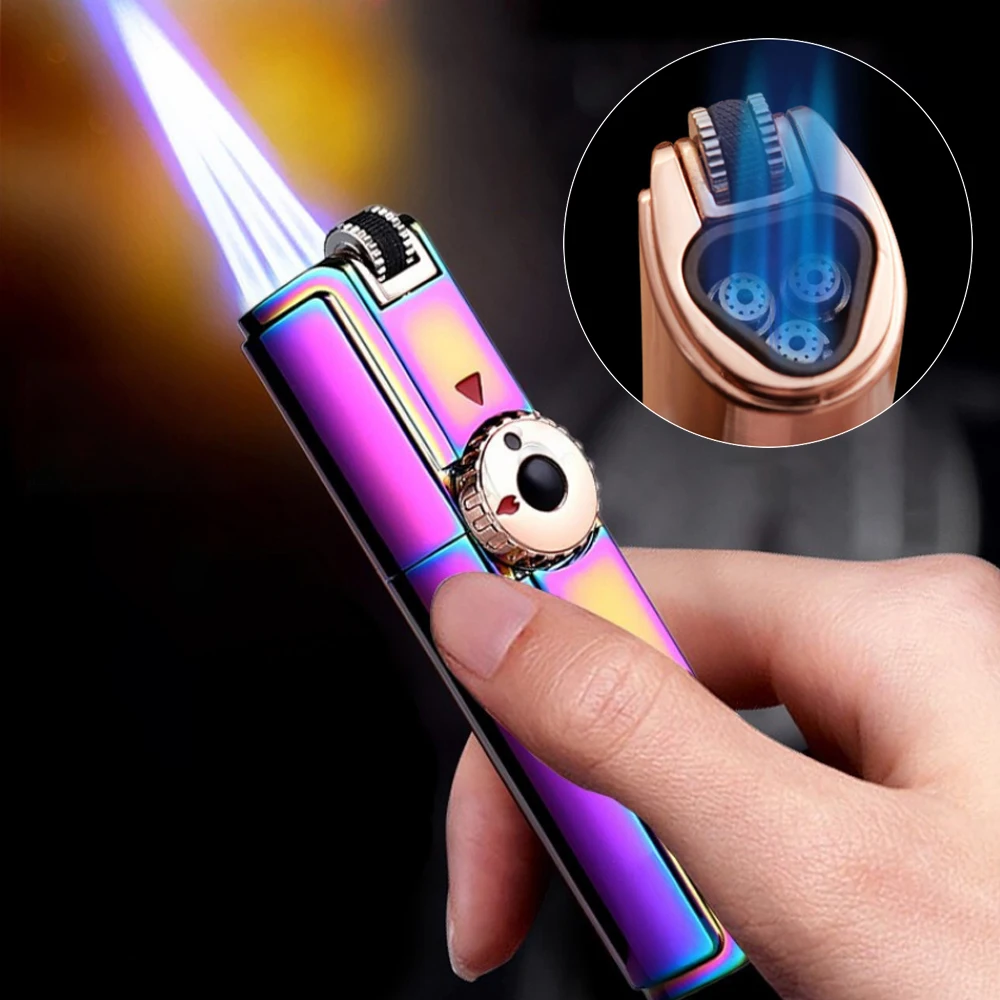 Jobon-Triple-Turbo-Butane-Torch-Lighter-Smoking-Accessories-Windproof ...