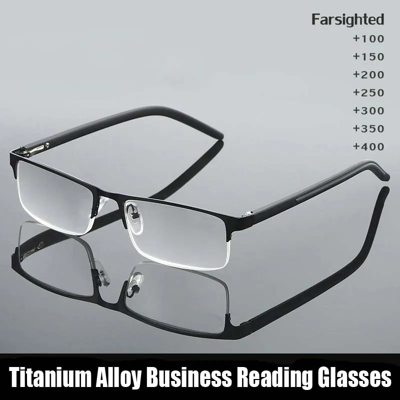 Titanium alloy Business Reading glasses Non spherical 12 Layer Coated ...