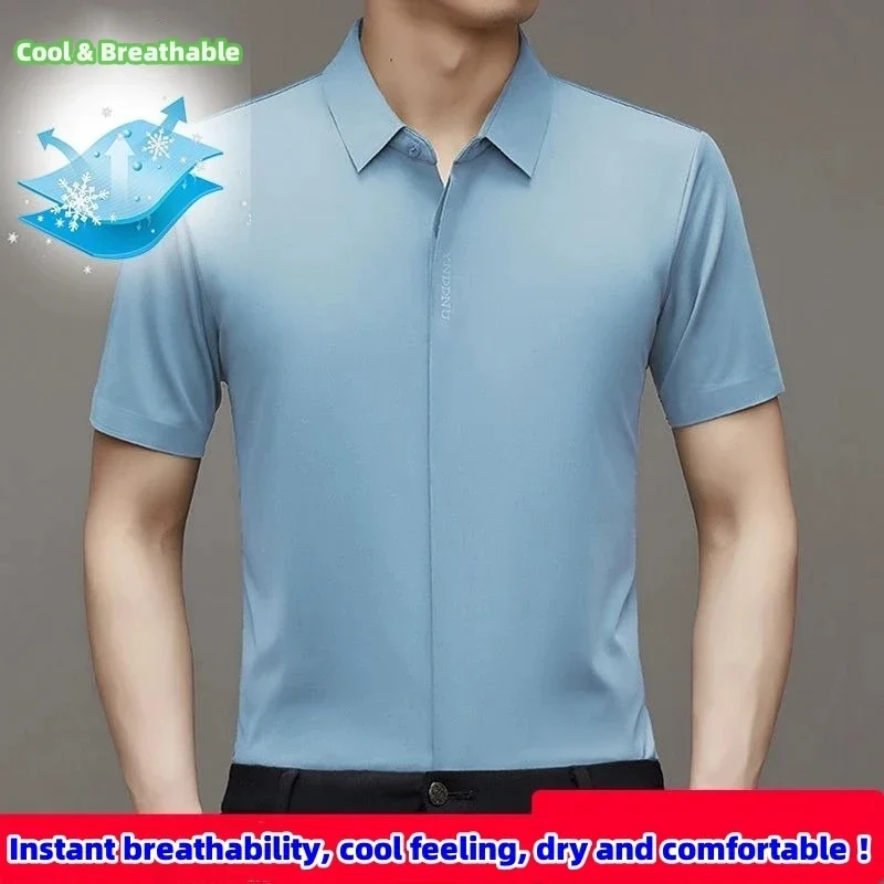 Men-Business-Shirt-Summer-Wrinkle-Resistant-Button-Invisible-Quality ...