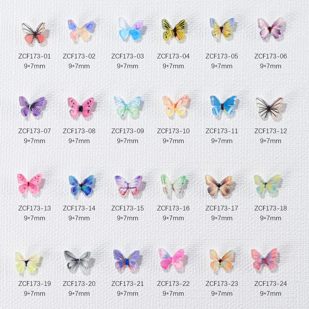 3D Acrylic Butterflies Miniature Butterflies 20PCS 3D Butterfly Nail ...