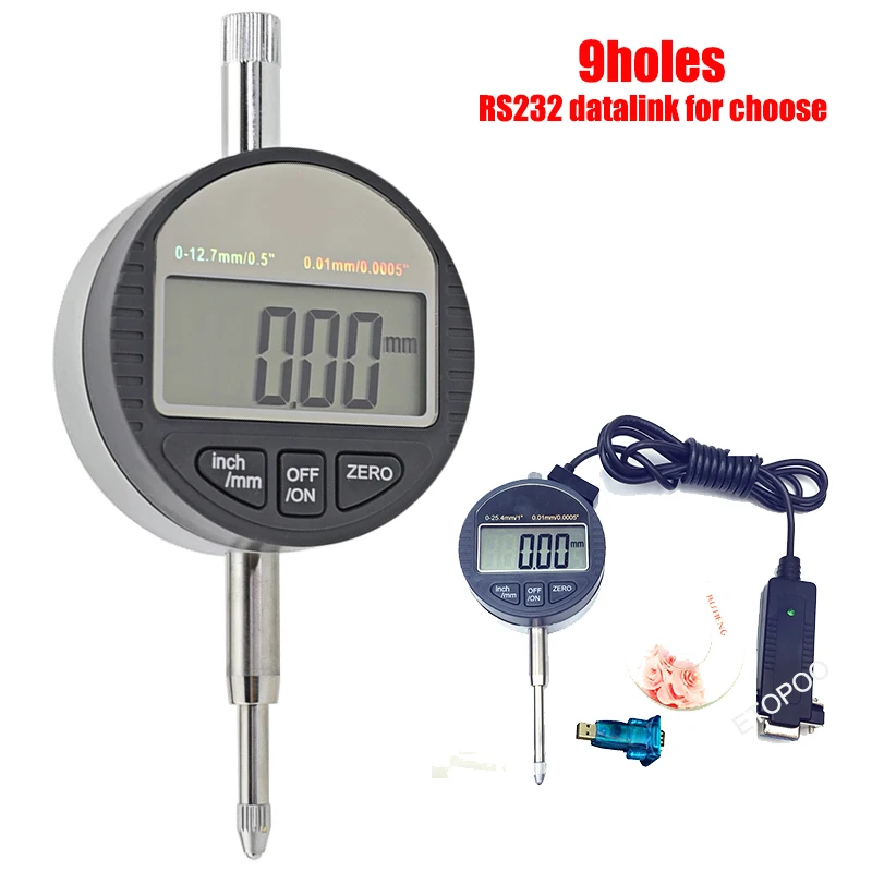 Indicador digital de 4 tamaños, 0 12,7mm/0 25,4mm, 0.001mm, 0,00005 ...